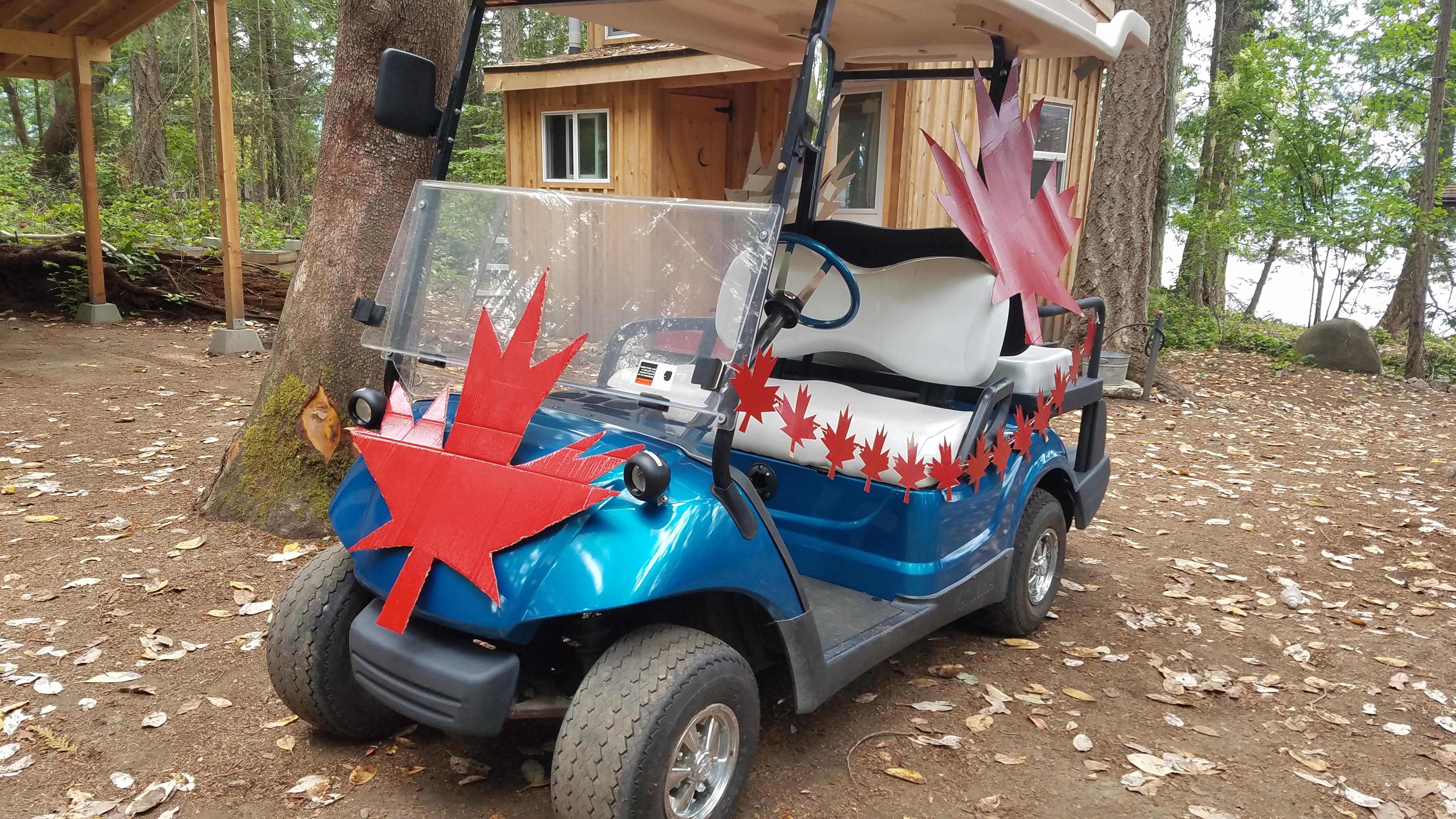 Dressed up the golf cart for the parade! | Scrolller