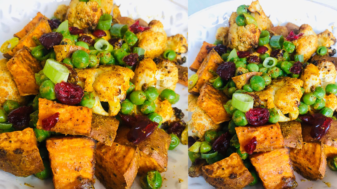 Easy Healthy Curried Cauliflower & Pea Salad | Scrolller