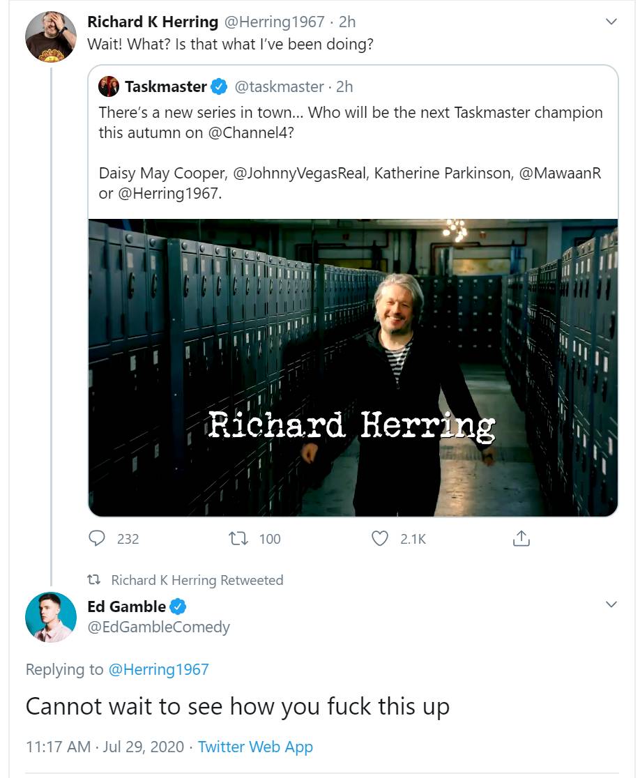 Ed Gamble on Richard Herring | Scrolller