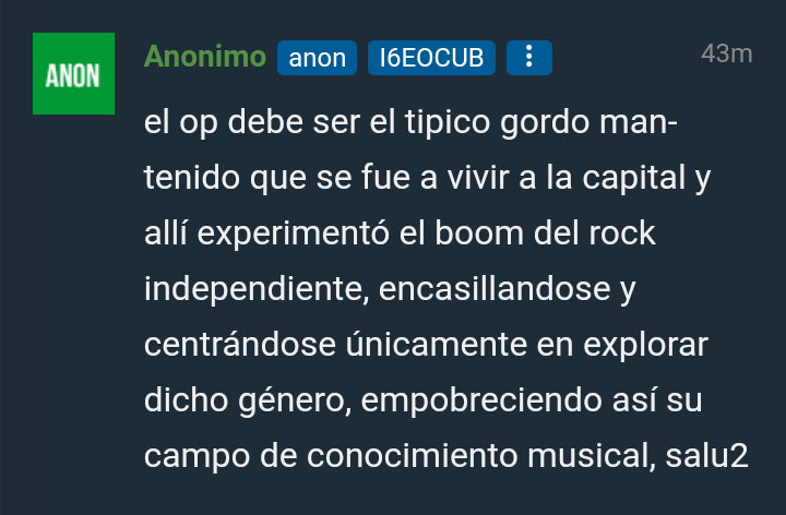 El op escuchaba indie | Scrolller