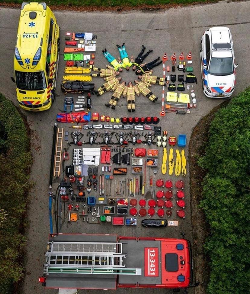 Emergency workers showing what is in their vehicles. | Scrolller