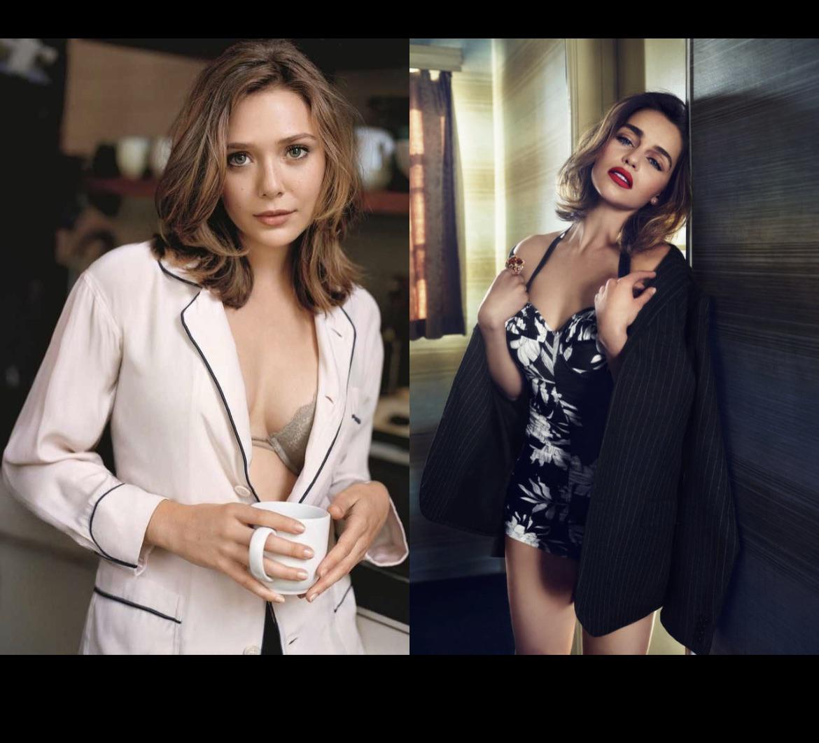 Emilia Clarke and Elizabeth Olsen never fail to get my dick hard I’m soo horny for them ...