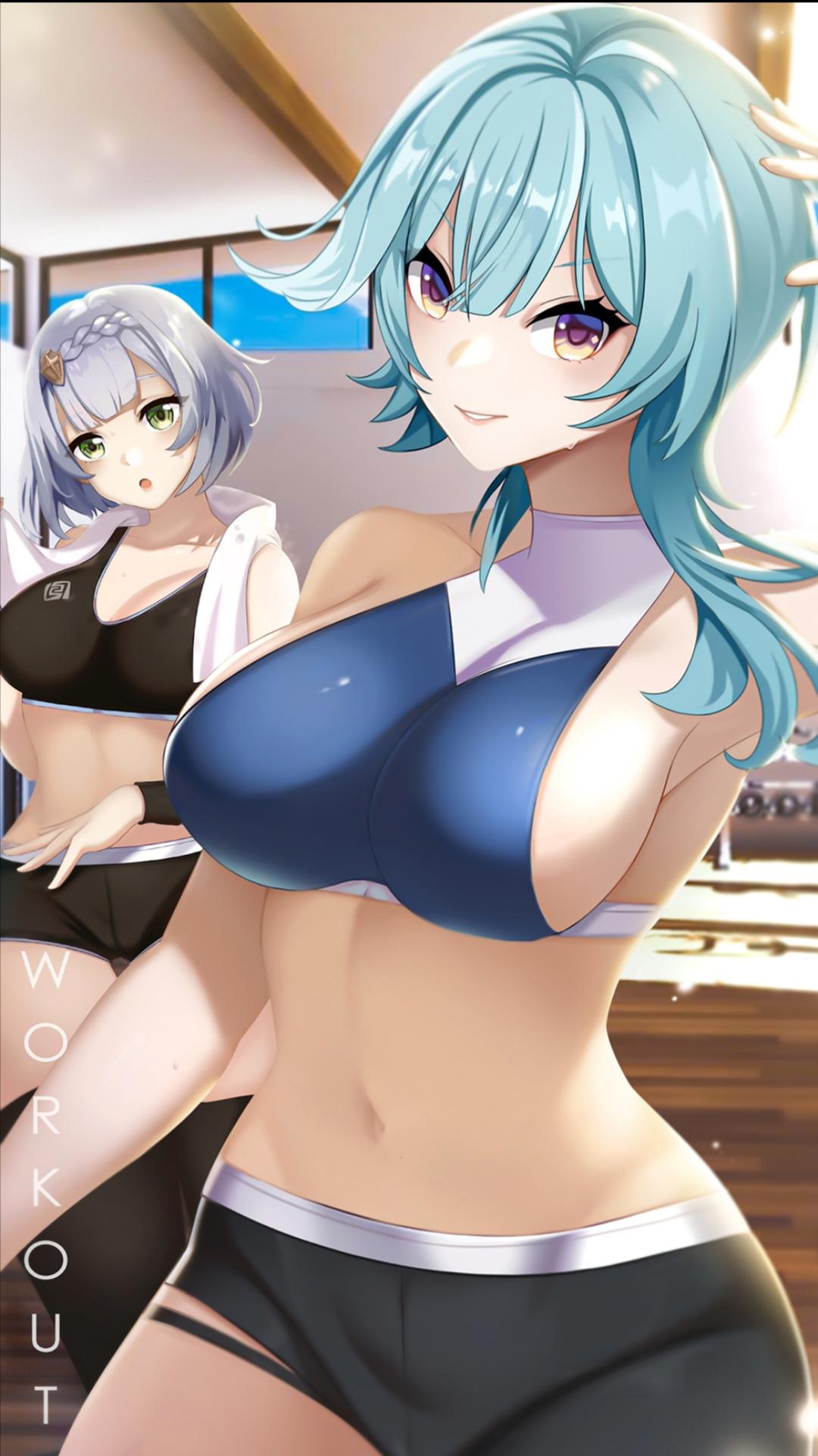 Eula and Noelle workout clothes [Genshin Impact] | Scrolller