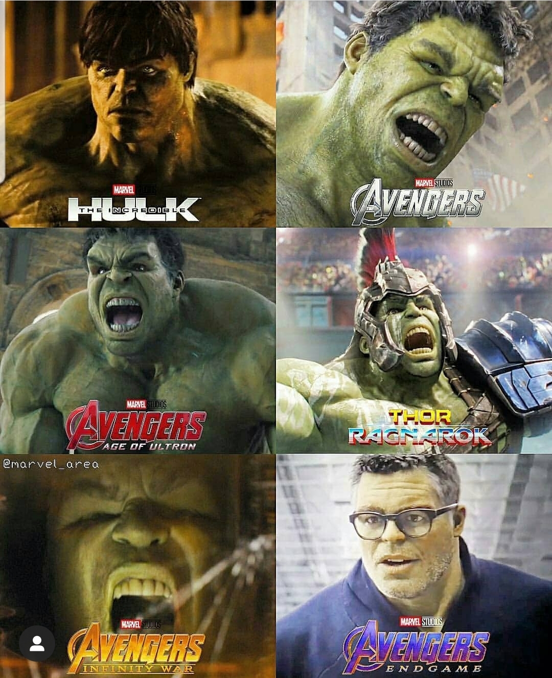 Evolution of Hulk throughout the MCU. | Scrolller