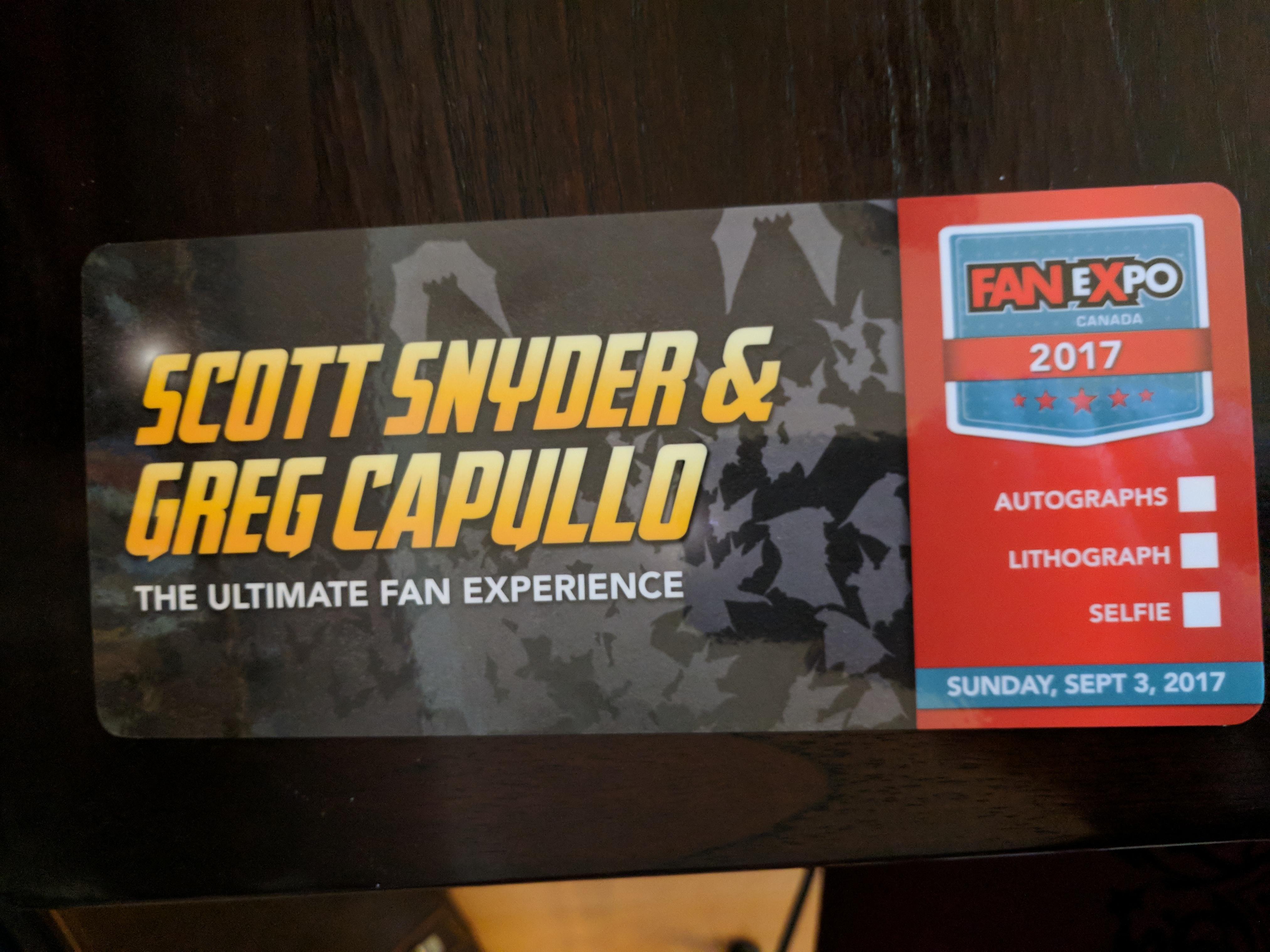 Extra ticket to Scott Snyder & Greg Capullo! | Scrolller