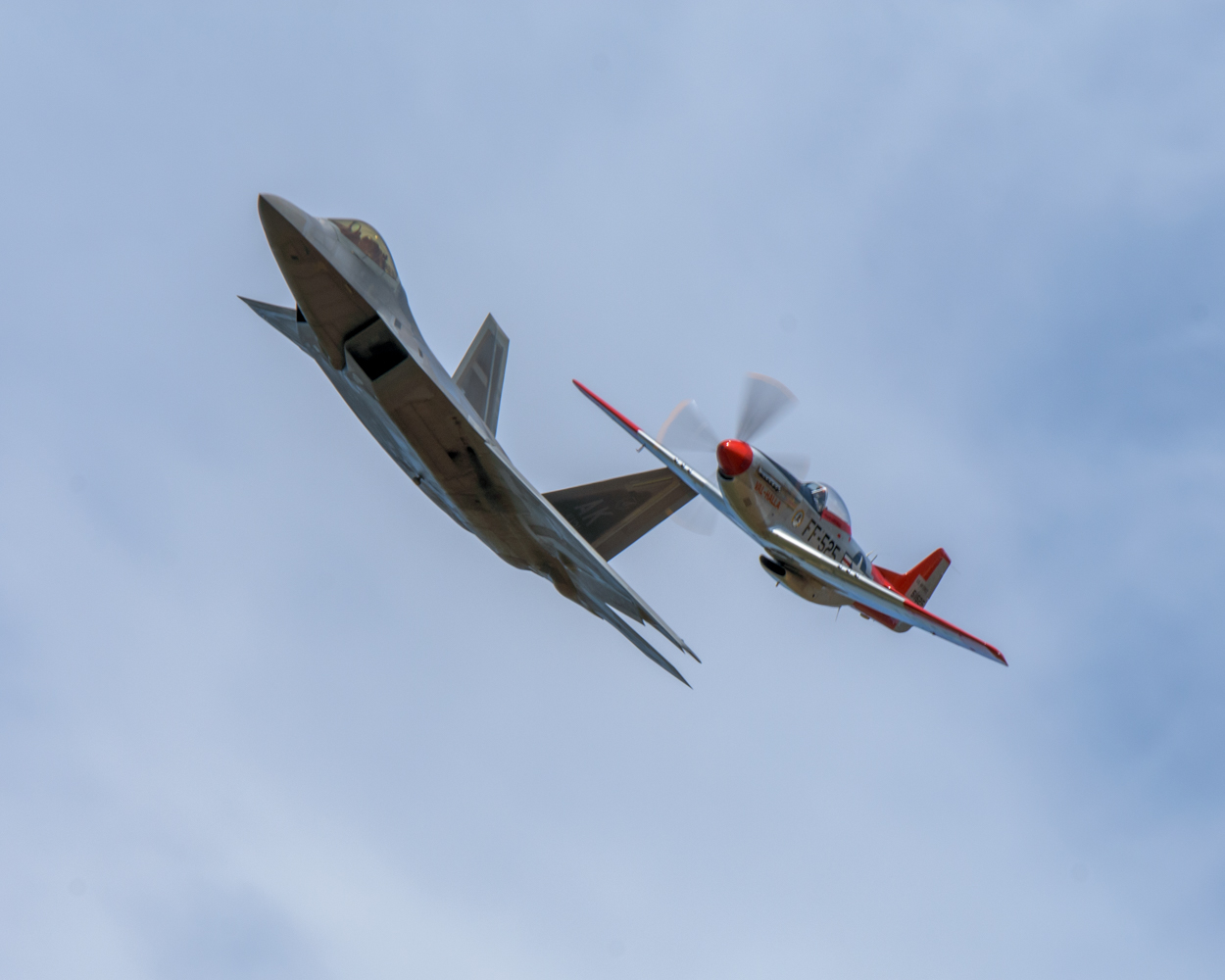 F22 and P51 Heritage flyover [OC] [1250x1000] | Scrolller