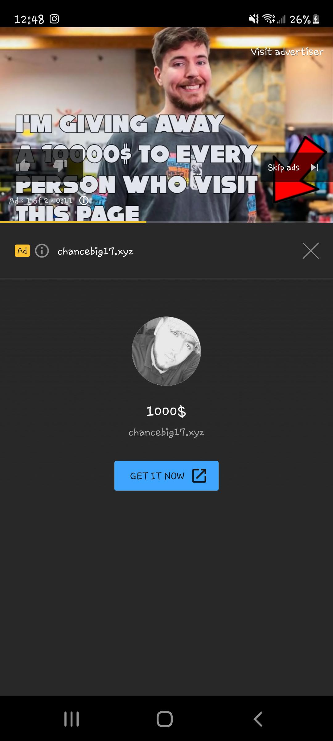 Fake mr beast ad jfc | Scrolller