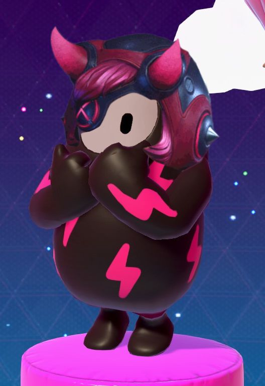 Fall guys added a pink and black color pallet today, so I made a Cyberpunked Wattson Bean ...