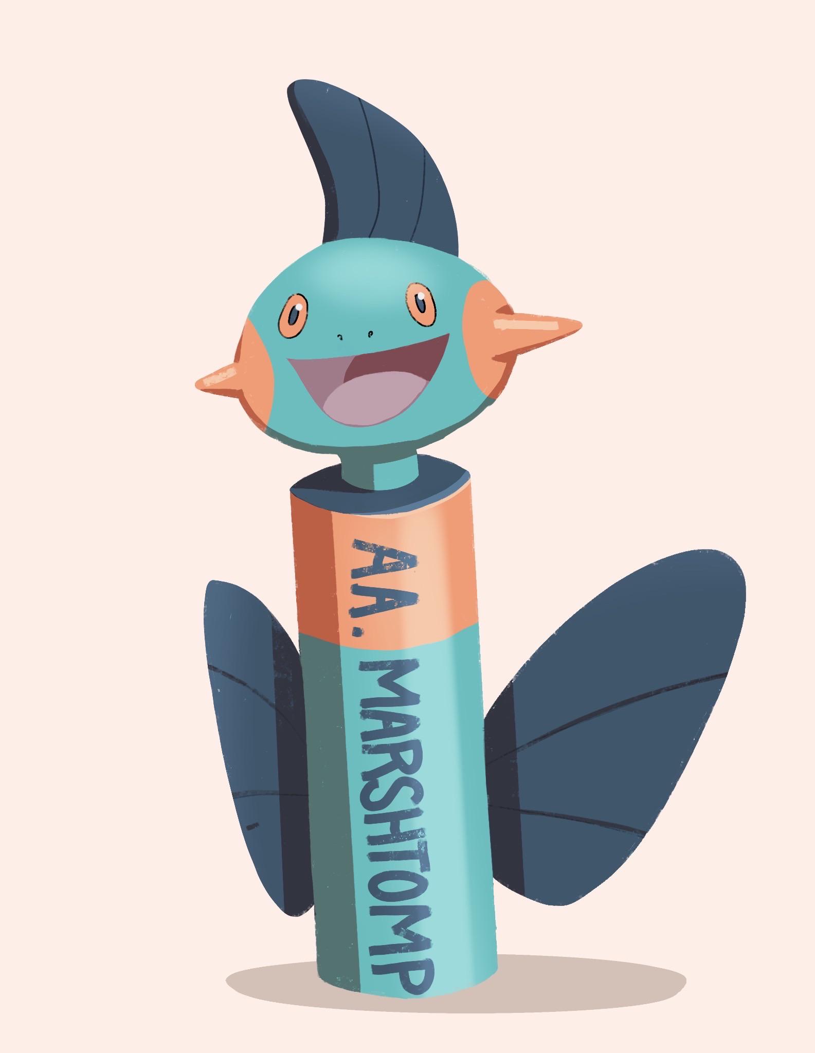 fanart of the double A battery from Eric's twitch nuzlocke. may he rest in peace | Scrolller