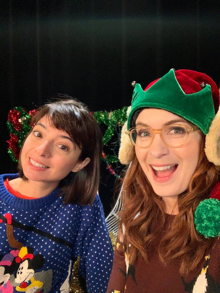 Felicia day and Kate Micucci feeling festive