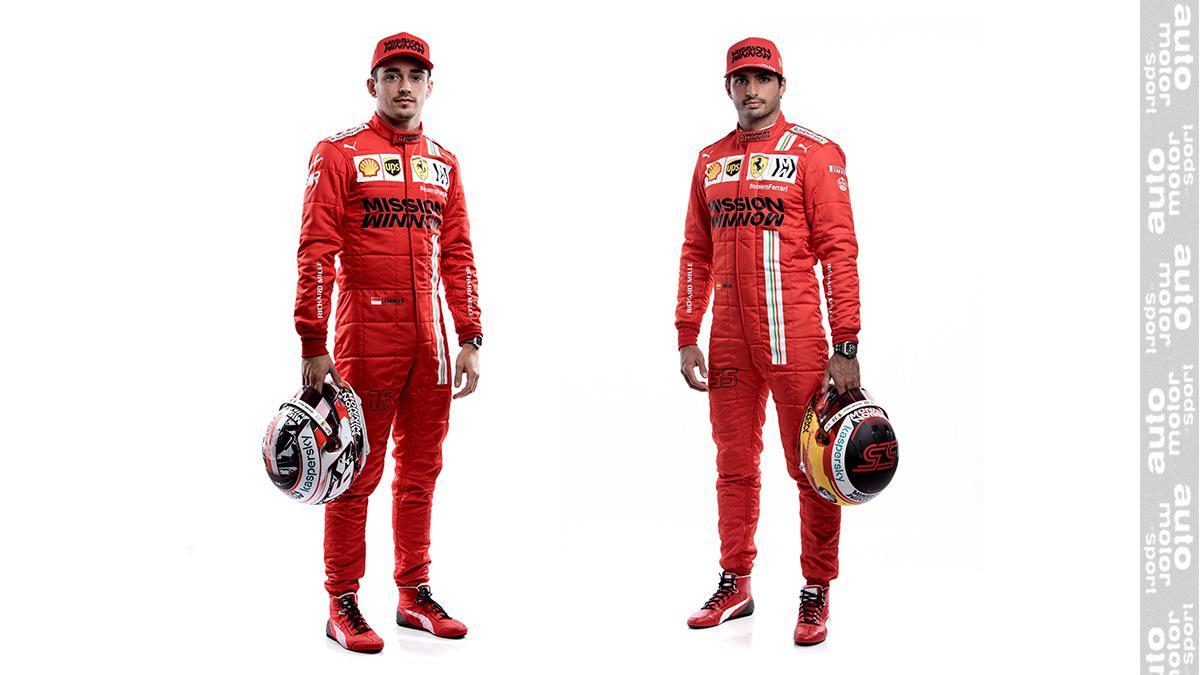 Ferrari 2021 race suits. Either Charles is packing, or is packing like a 4 pack of tube socks ...