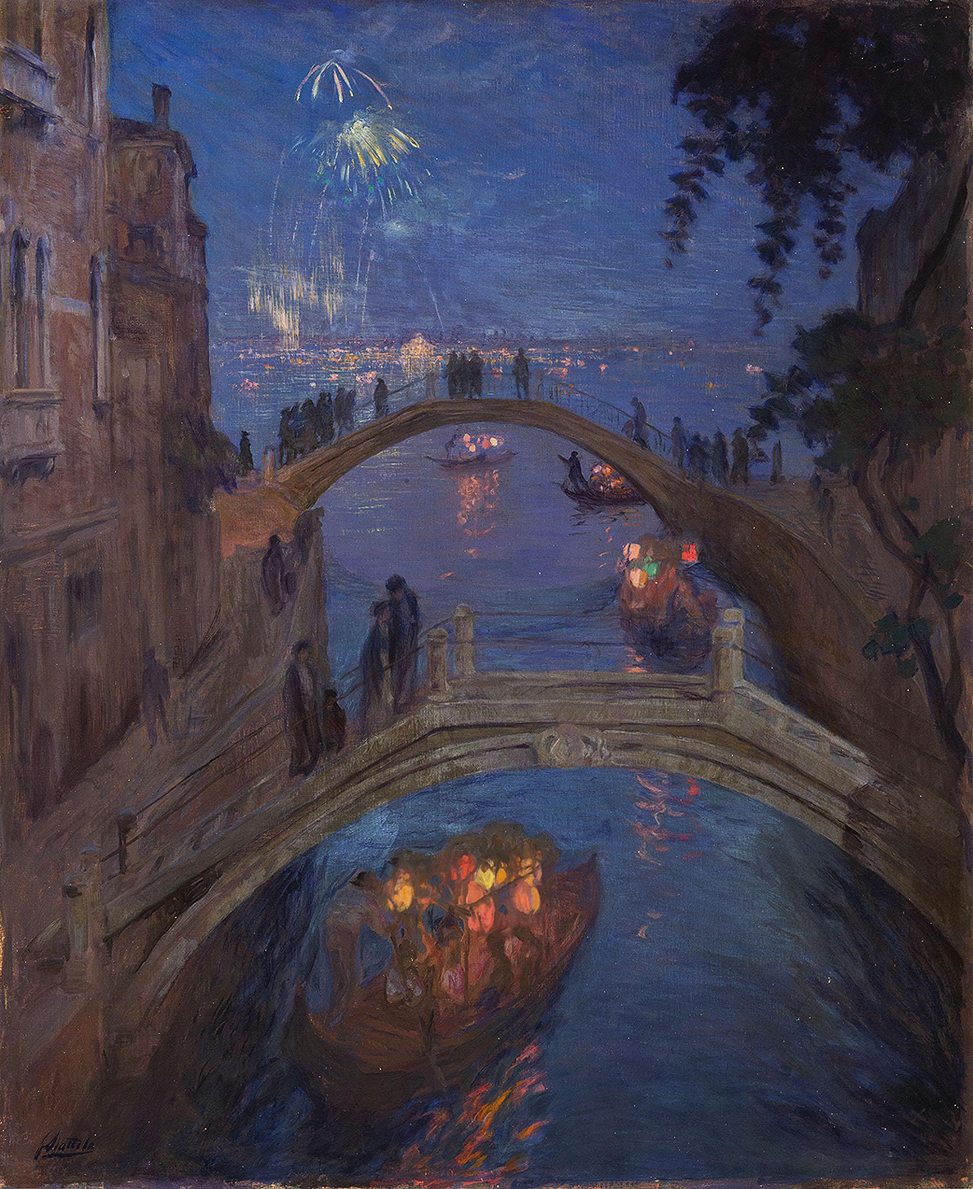Ferruccio Scattola (1873-1950) - The Feast of the Redeemer in Venice | Scrolller