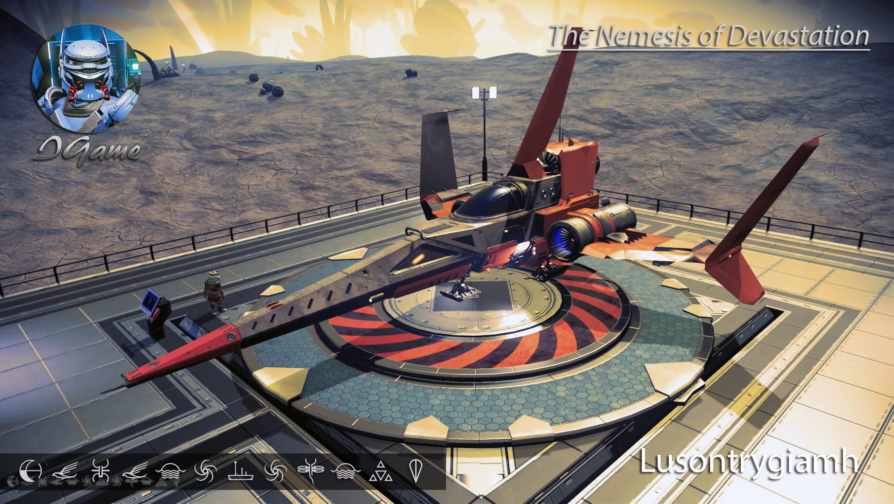 Fighter: Orange/Pink, Needle, Star Jumper, Dorsal Fin, Triple Thruster, Lusontrygiamh | Scrolller