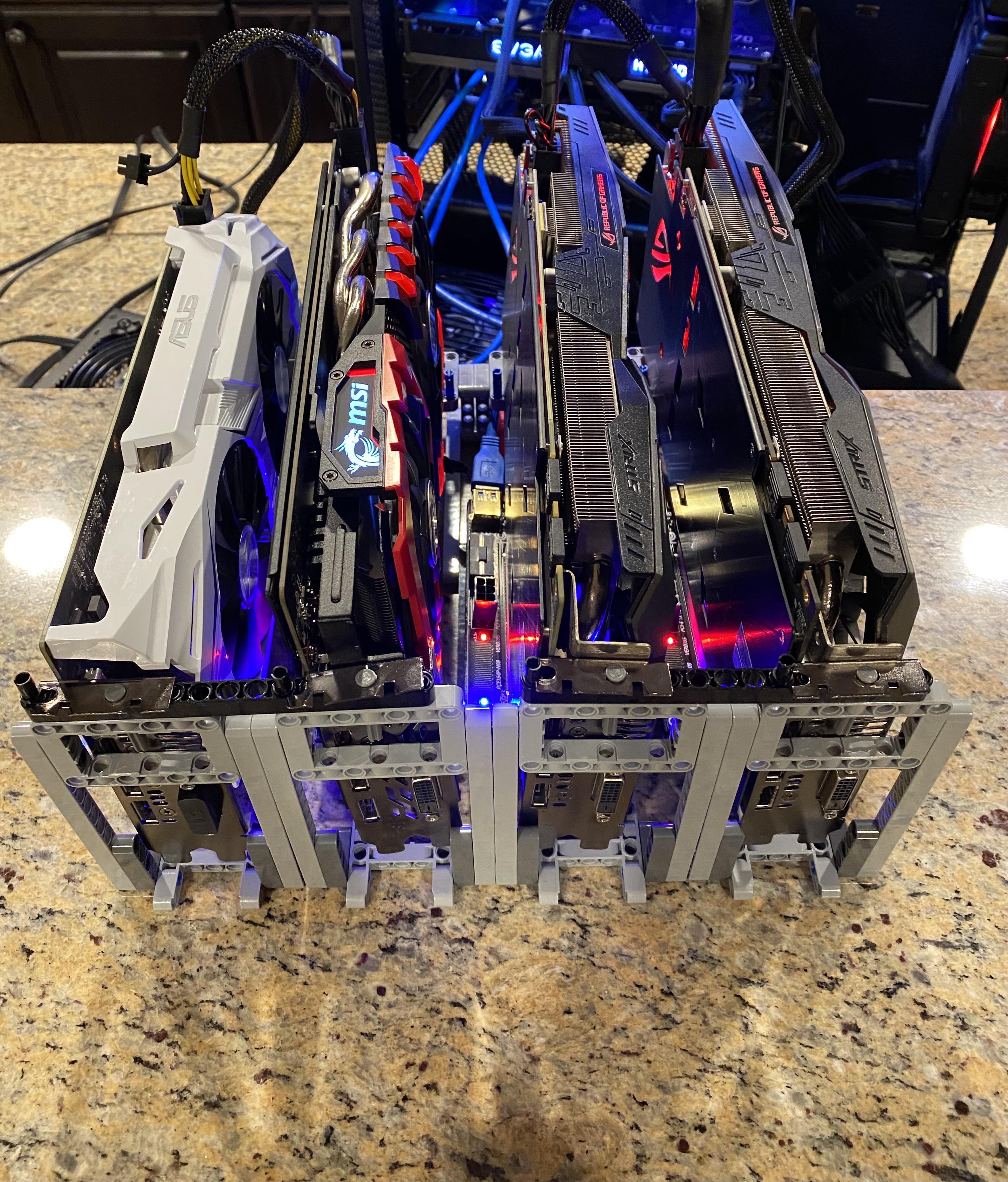 Finally got my LEGO gpu rig up and running | Scrolller