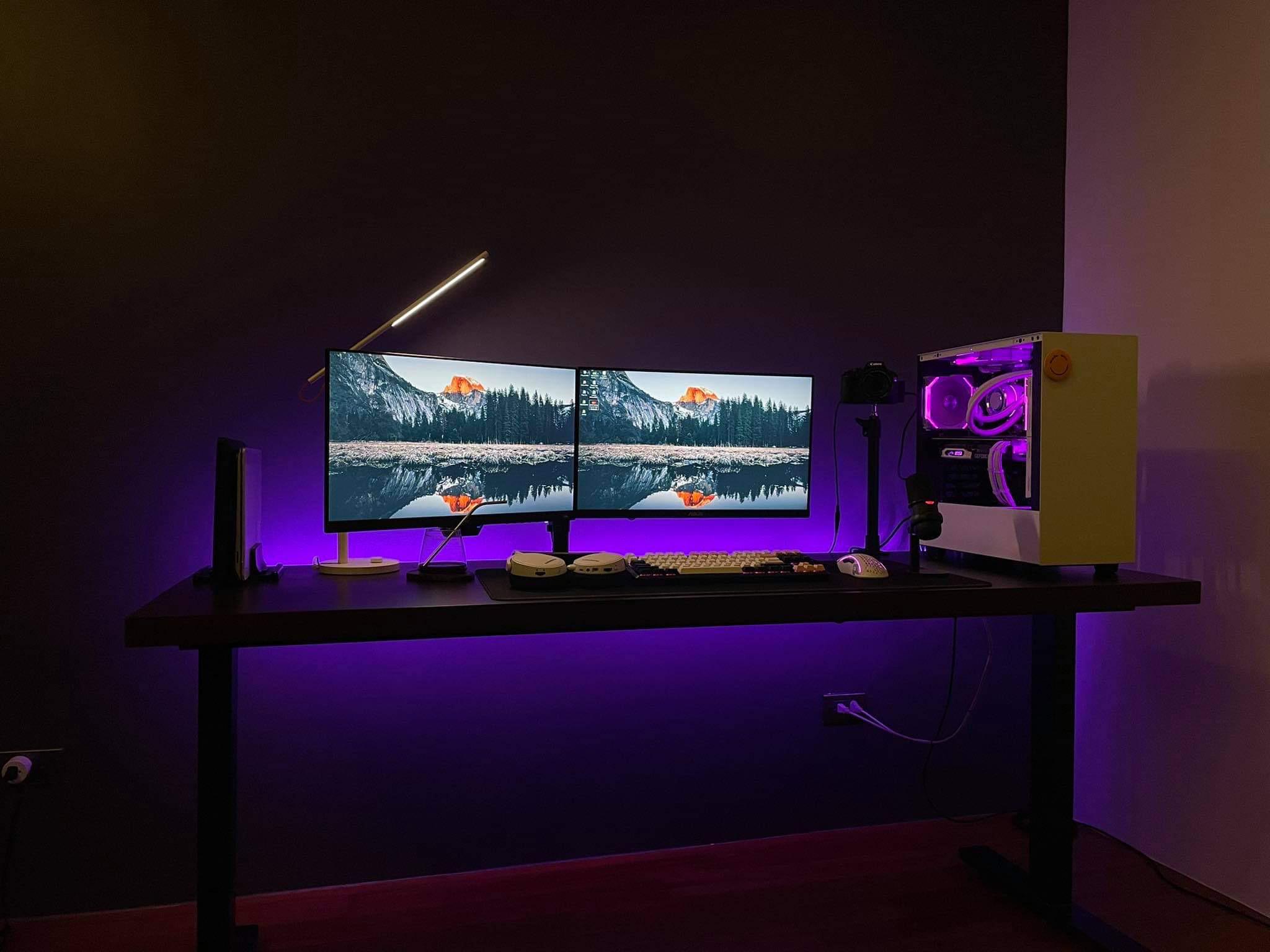 Finally got to do some cable management. Work set up during the day and gaming at night! | Scrolller