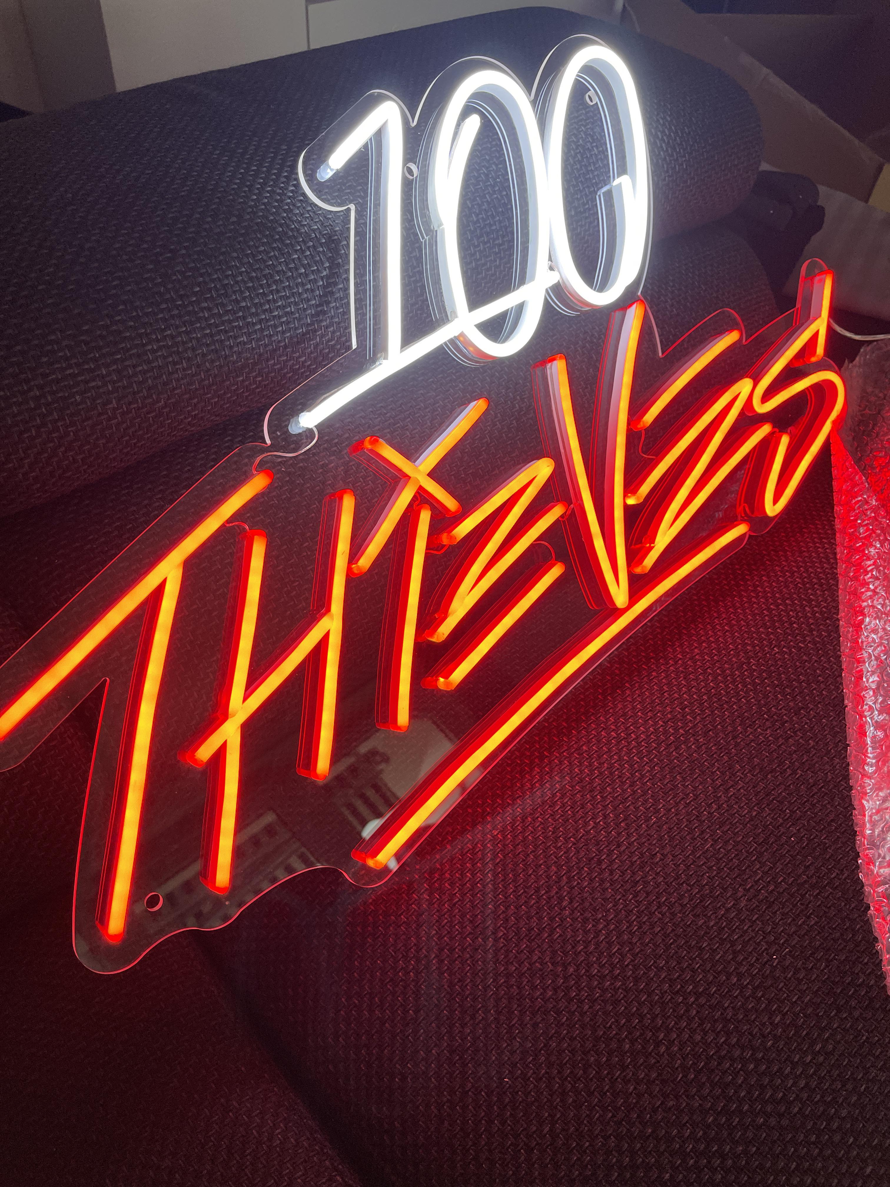 Finally my custom 100 Thieves neon sign is here 🔥 | Scrolller