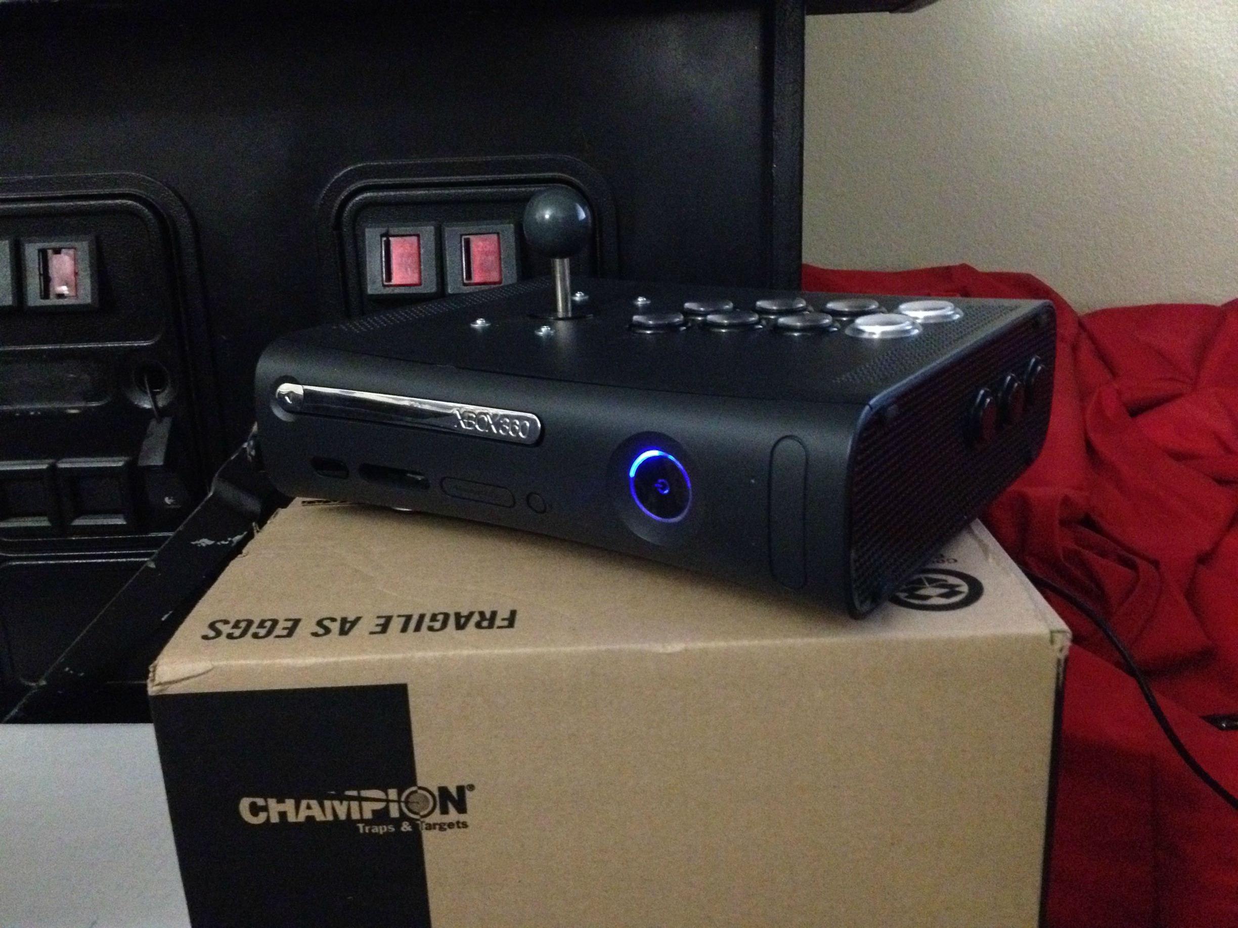 Finished my new Cab Player 3 / Console / PC Stick. Made out of an old Xbox 360 and a PS360+ PCB ...