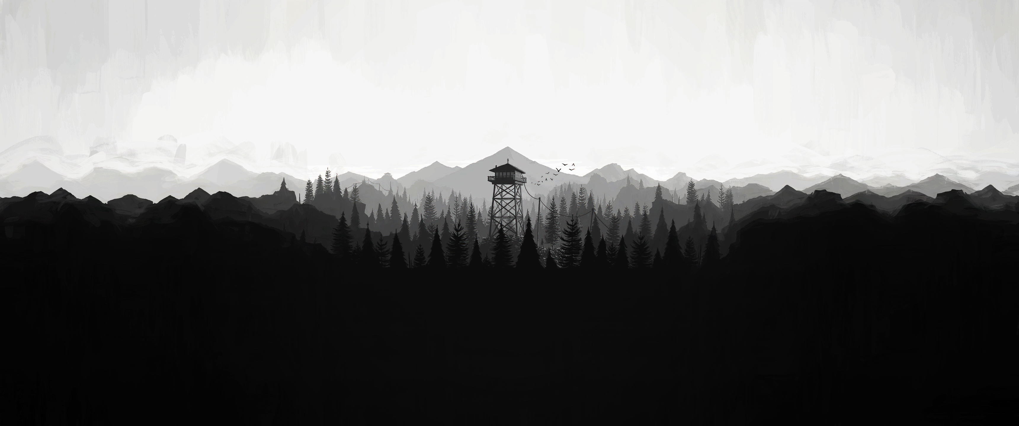 Firewatch • Black & White 𒌋 3440 × 1440 | Scrolller