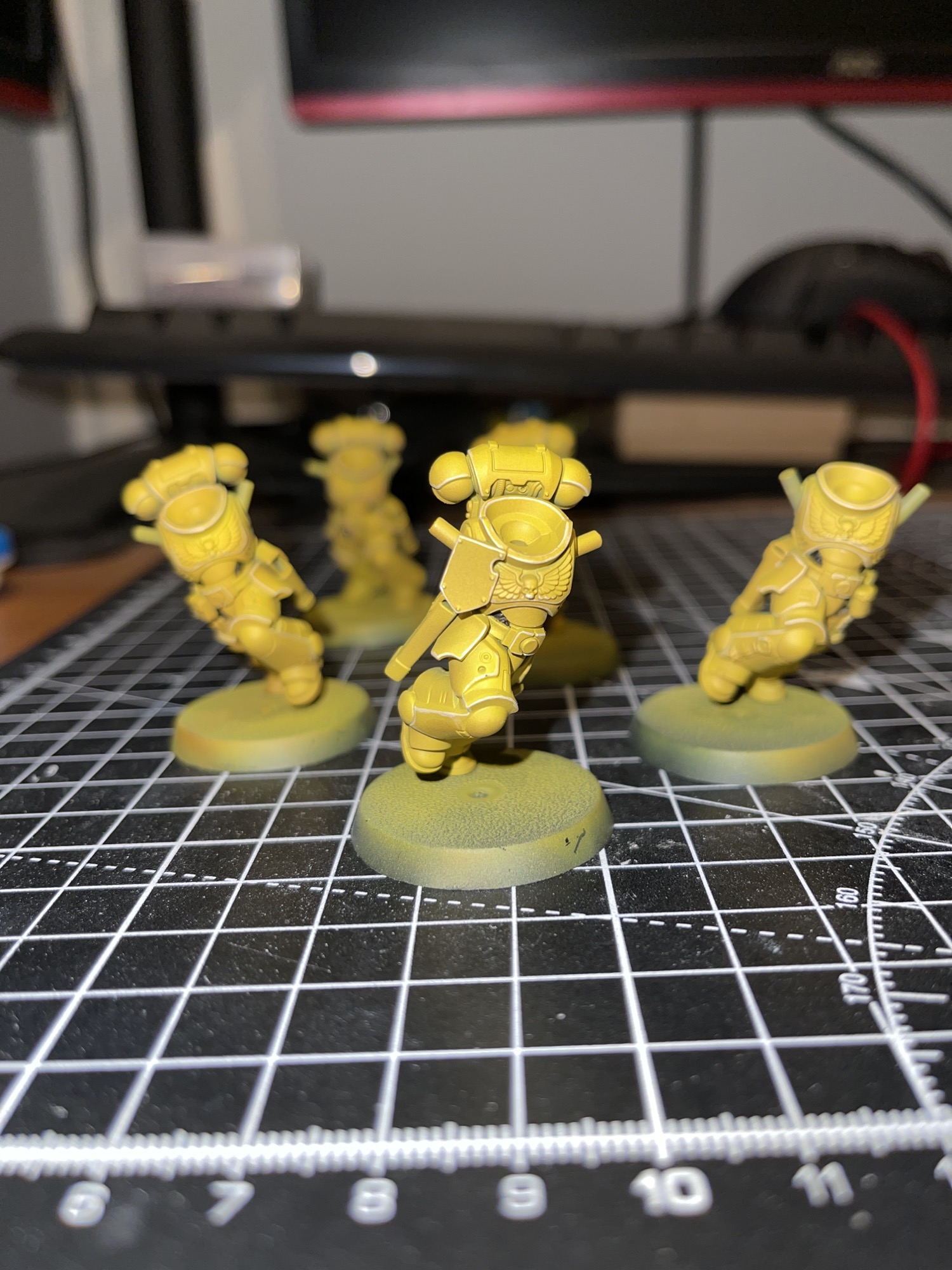 First 5 of 10 assault intercessors. Been a while since I’ve done any warhammer stuff. Hope y’all ...