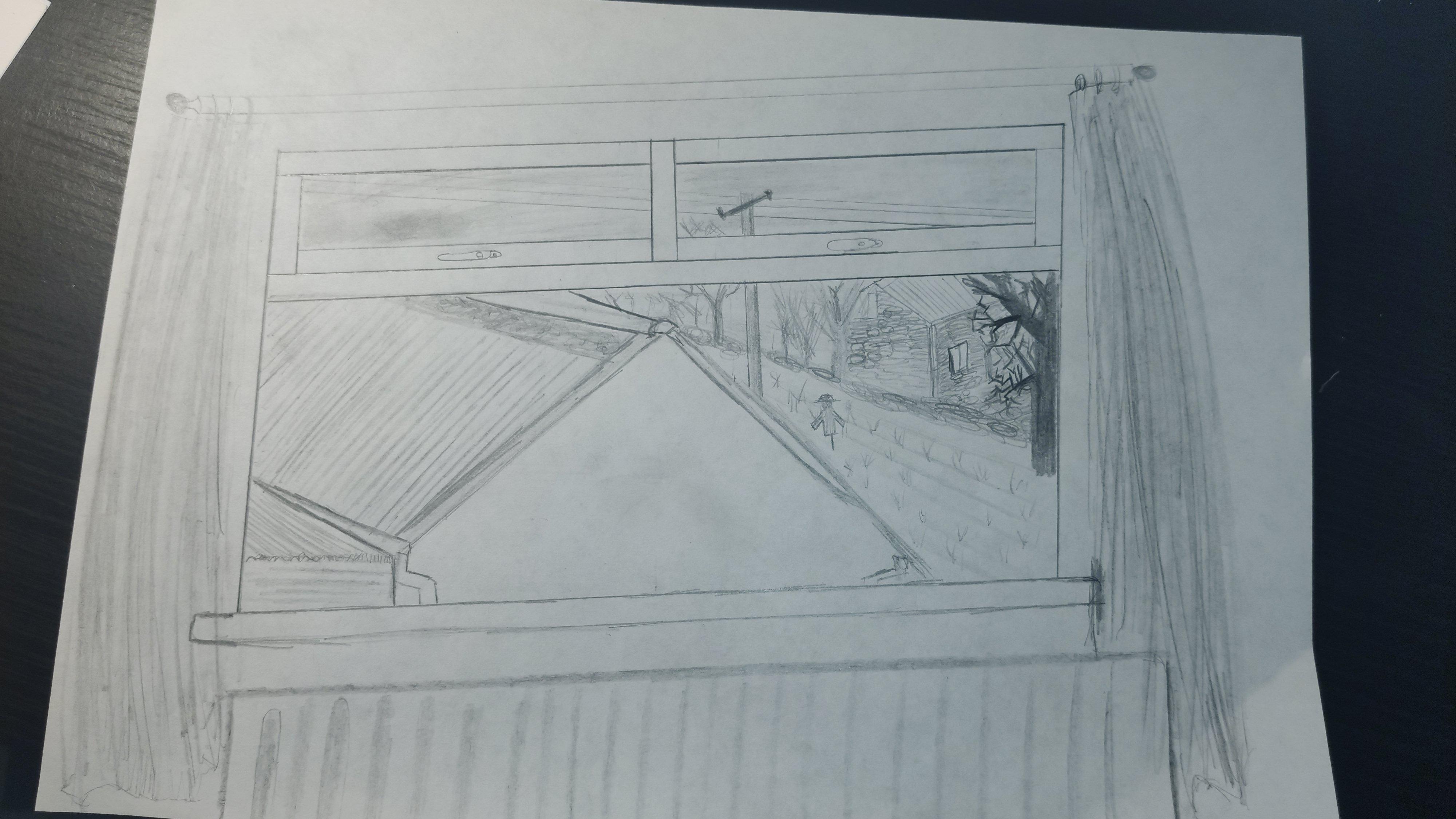 First attempt ar drawing, view for my self isolation | Scrolller