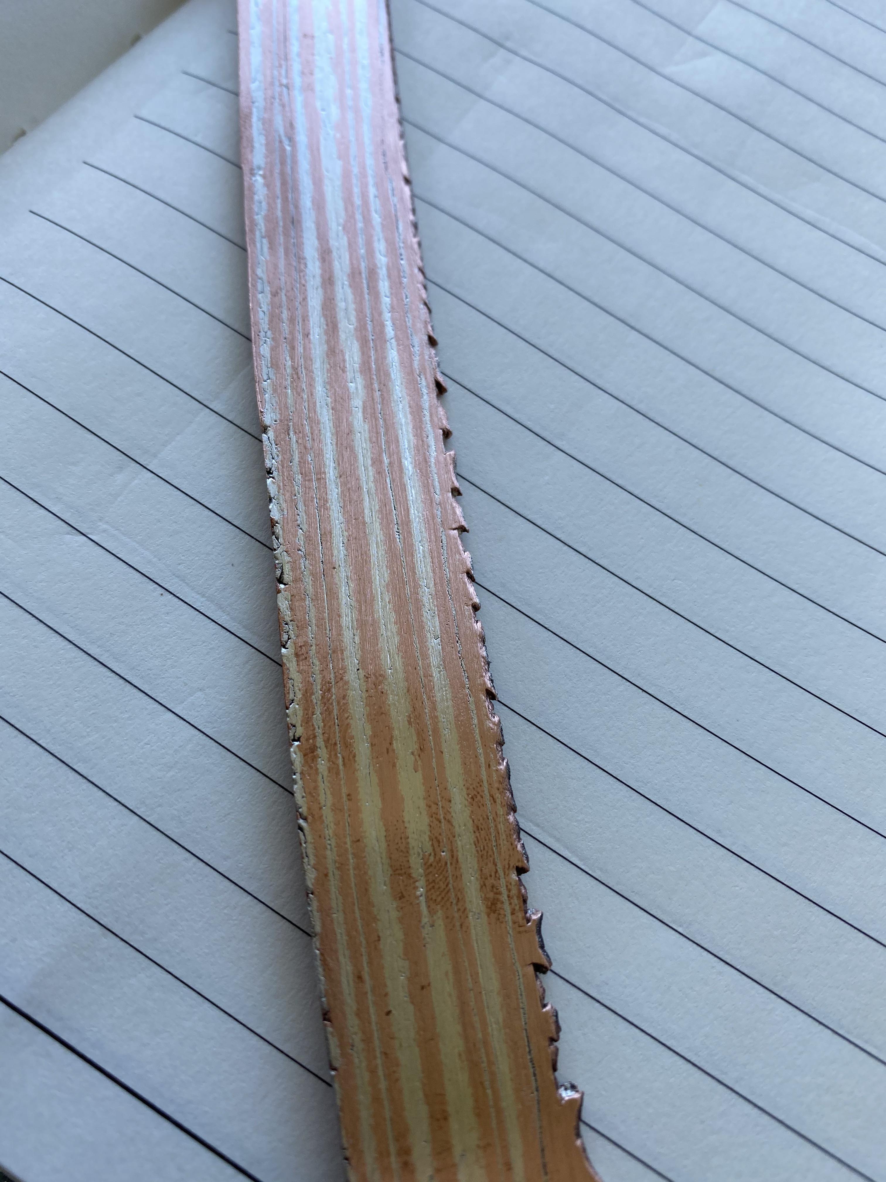 First attempt at annealing, hammering, then rolling a copper-silver/nickel layered “grain ...