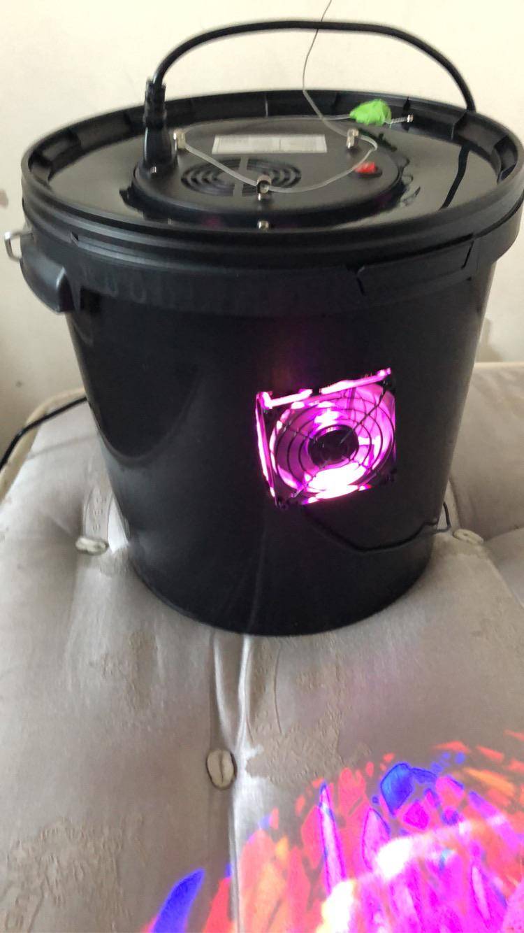 First bucket grow. Just assembled everything today. Gonna be growing sherbet auto flower. Wish ...