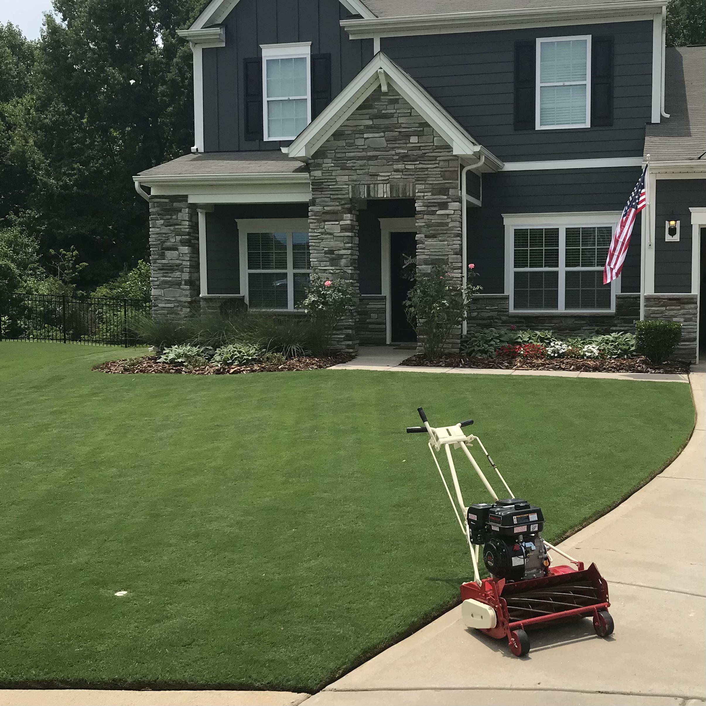 First cut with the Craftsman/McLane reel mower I restored. | Scrolller