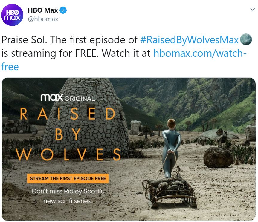 First episode of "Raised By Wolves" is streaming for free! | Scrolller