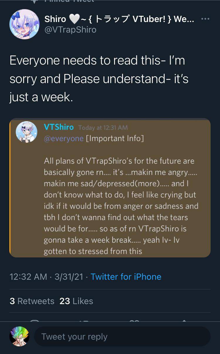 FIRST EVER ENGLISH TRAP VTUBER IS TAKING A BREAK!!! Nani!!! | Scrolller