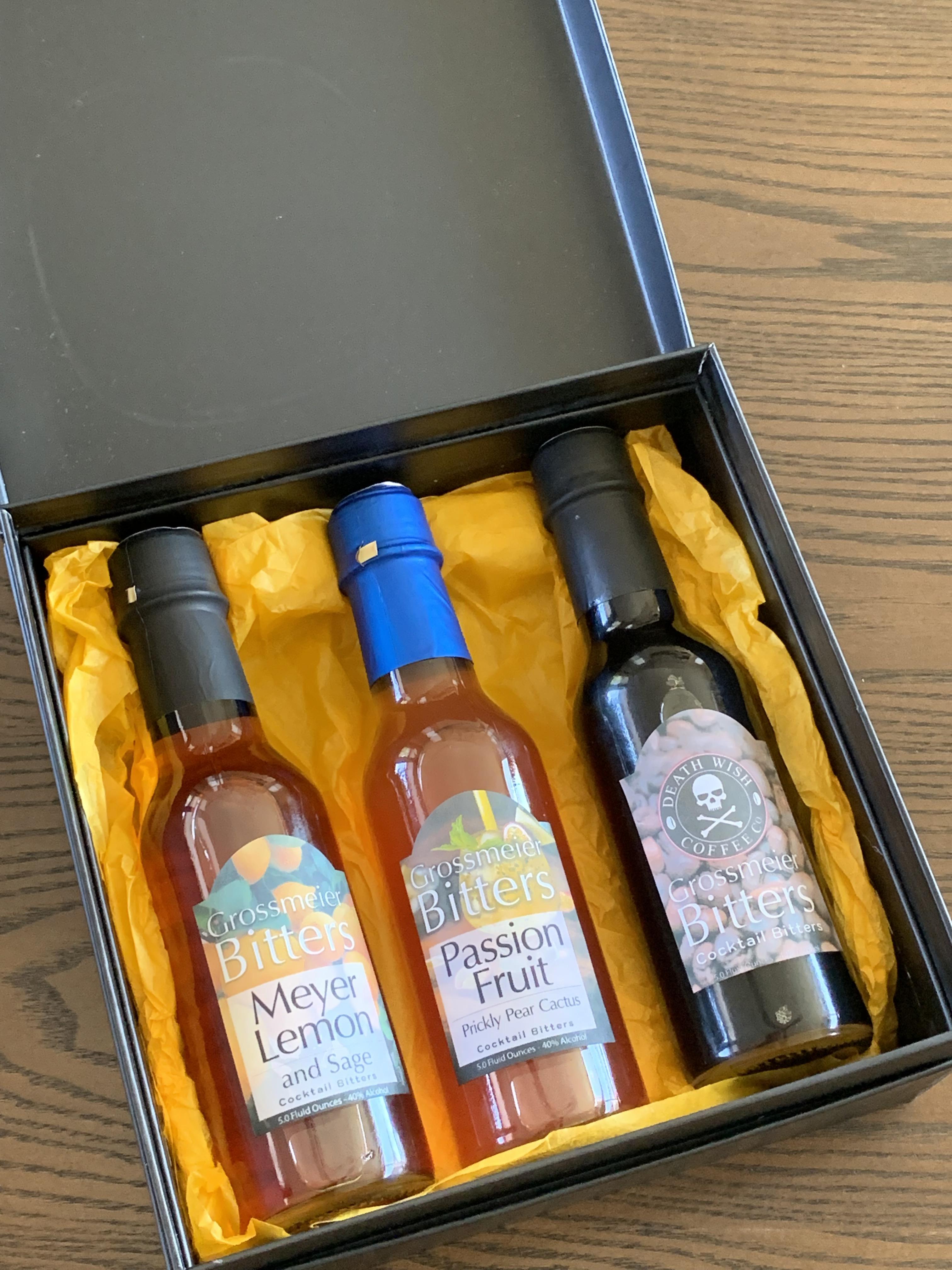 First gift set batch of bitters. Trying different ideas... also made a special DeathWish coffee ...