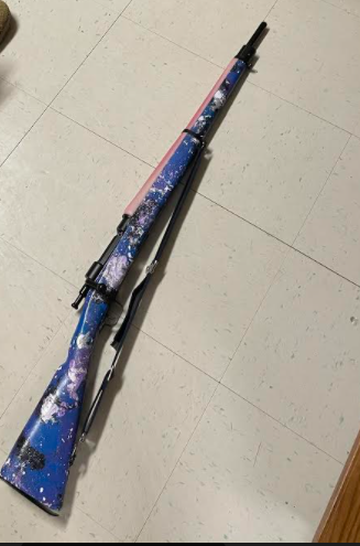 first time hydro dipping a drill rifle( i didn't hydro dip the handguard(the pink part) i hydro ...