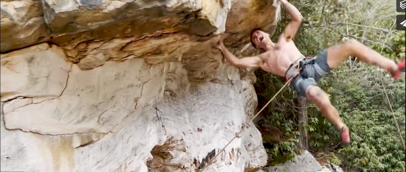 first time lead climbing, so scary! (5.16a) | Scrolller