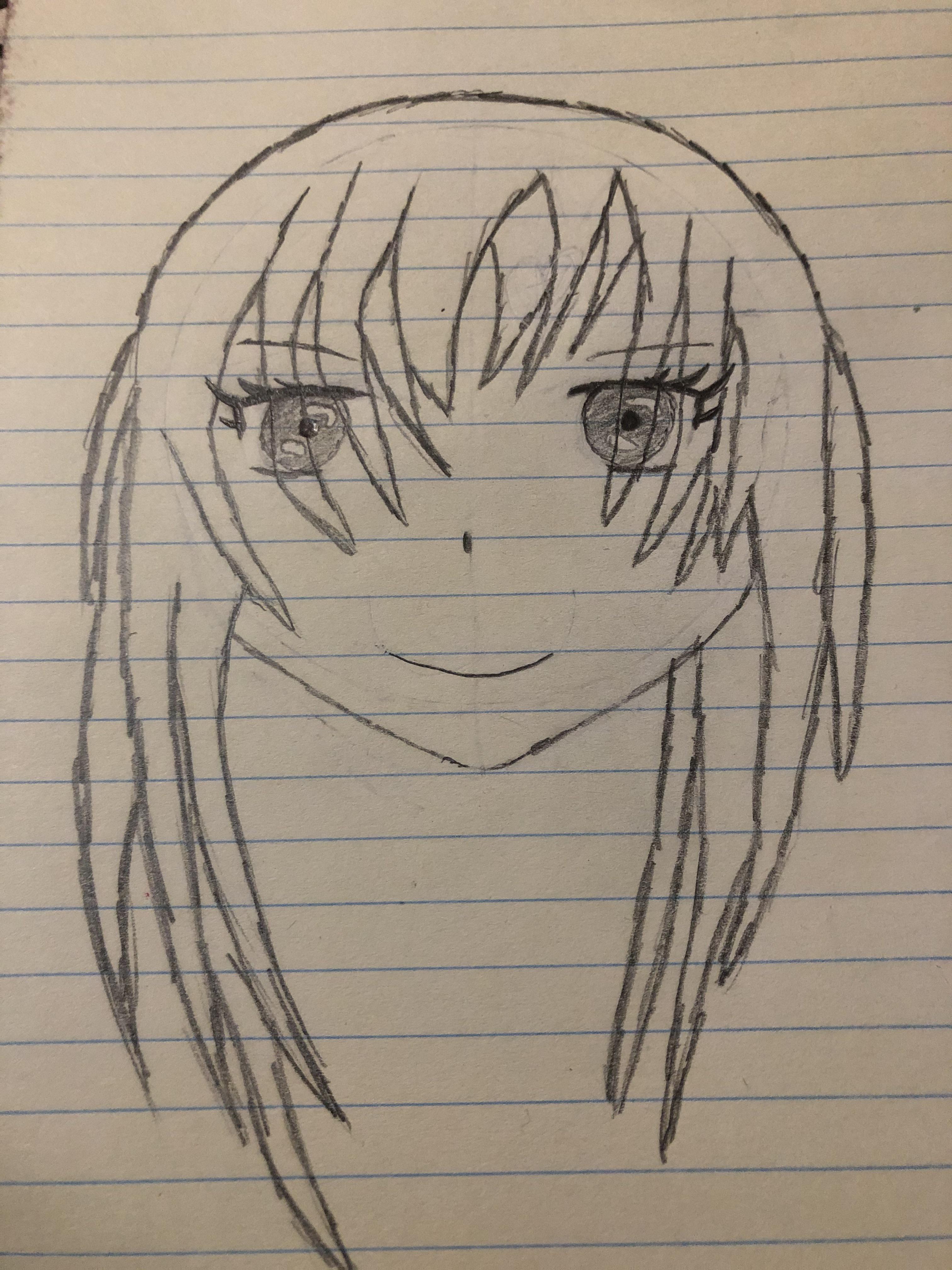 First time really trying to draw a face (Ik it’s bad but does anyone have any pointers to help ...