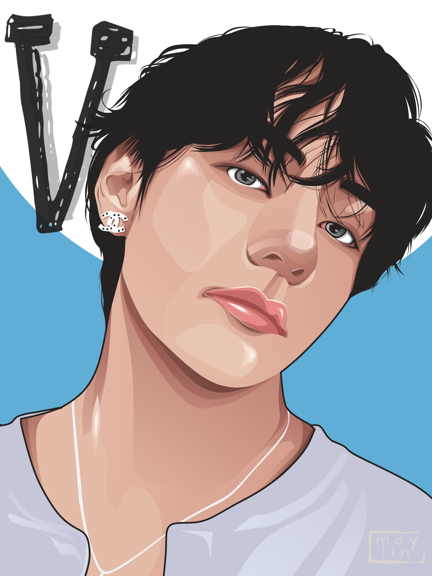 Firts post! BTS V Vector Art. Im accepting commissions too | Scrolller