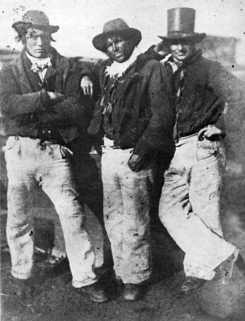 Fishermen ashore. Alex Rutherford, William Ramsay and John Liston, at ...