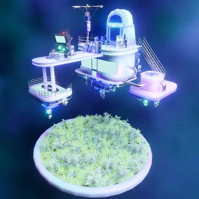 Floating building, low poly | Scrolller