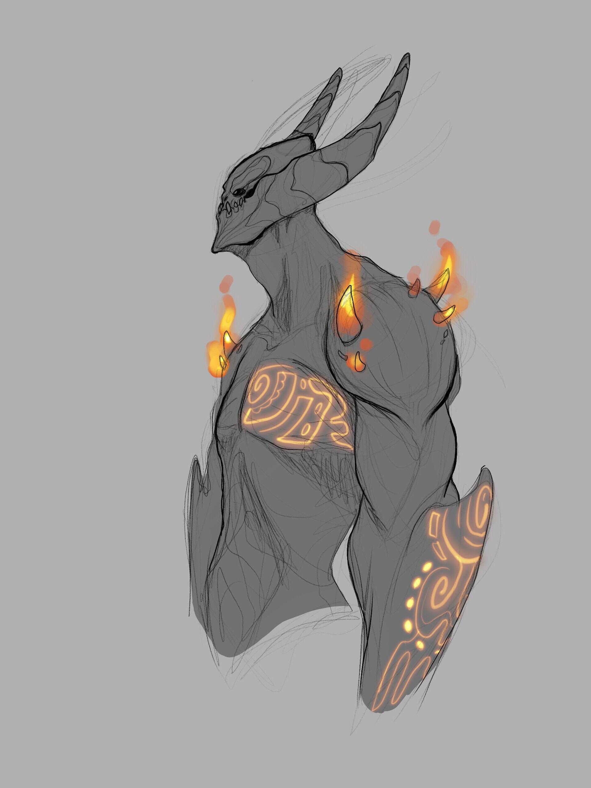 [FOR HIRE] really quick demon sketch. Open for commissions ! DM me for more info 🤗 | Scrolller