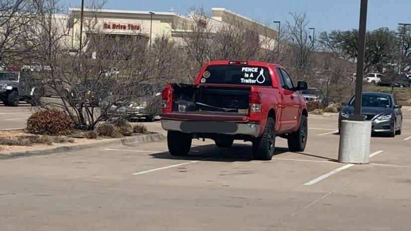 Four parking spaces and lynch-Pence sticker 🇺🇸 | Scrolller