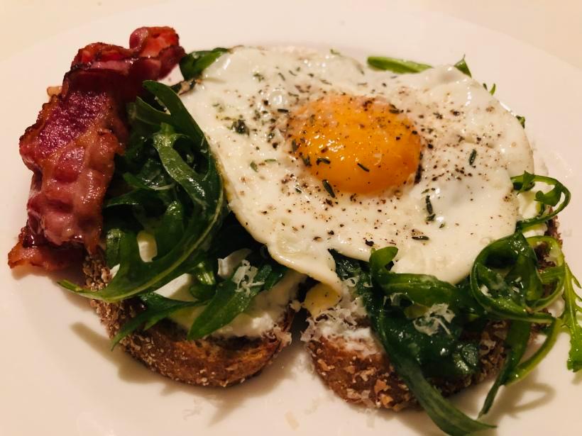 Fried Eggs and Ricotta Open-Faced Sandwich | Scrolller