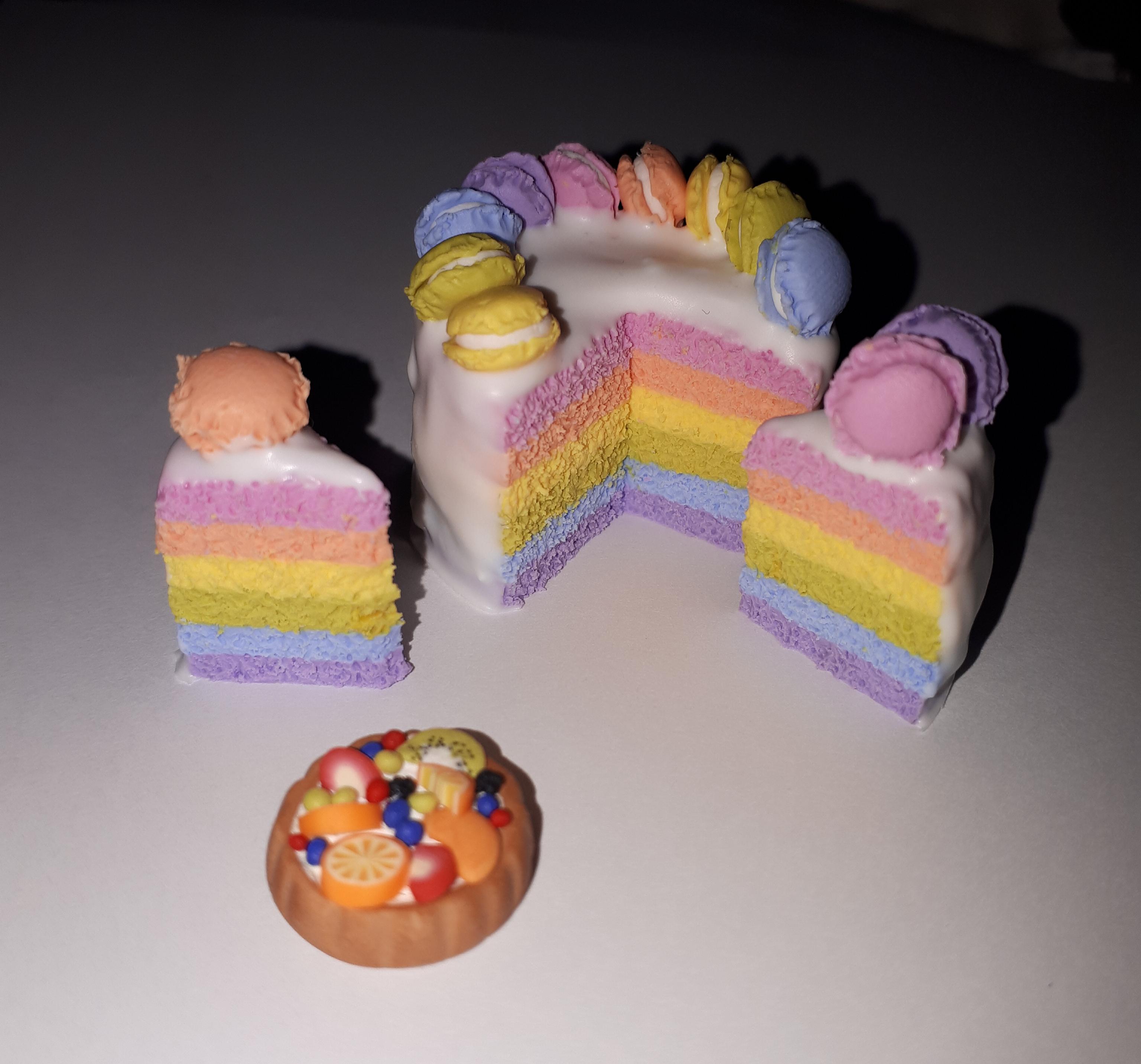 Fruit tart and rainbow cake! | Scrolller