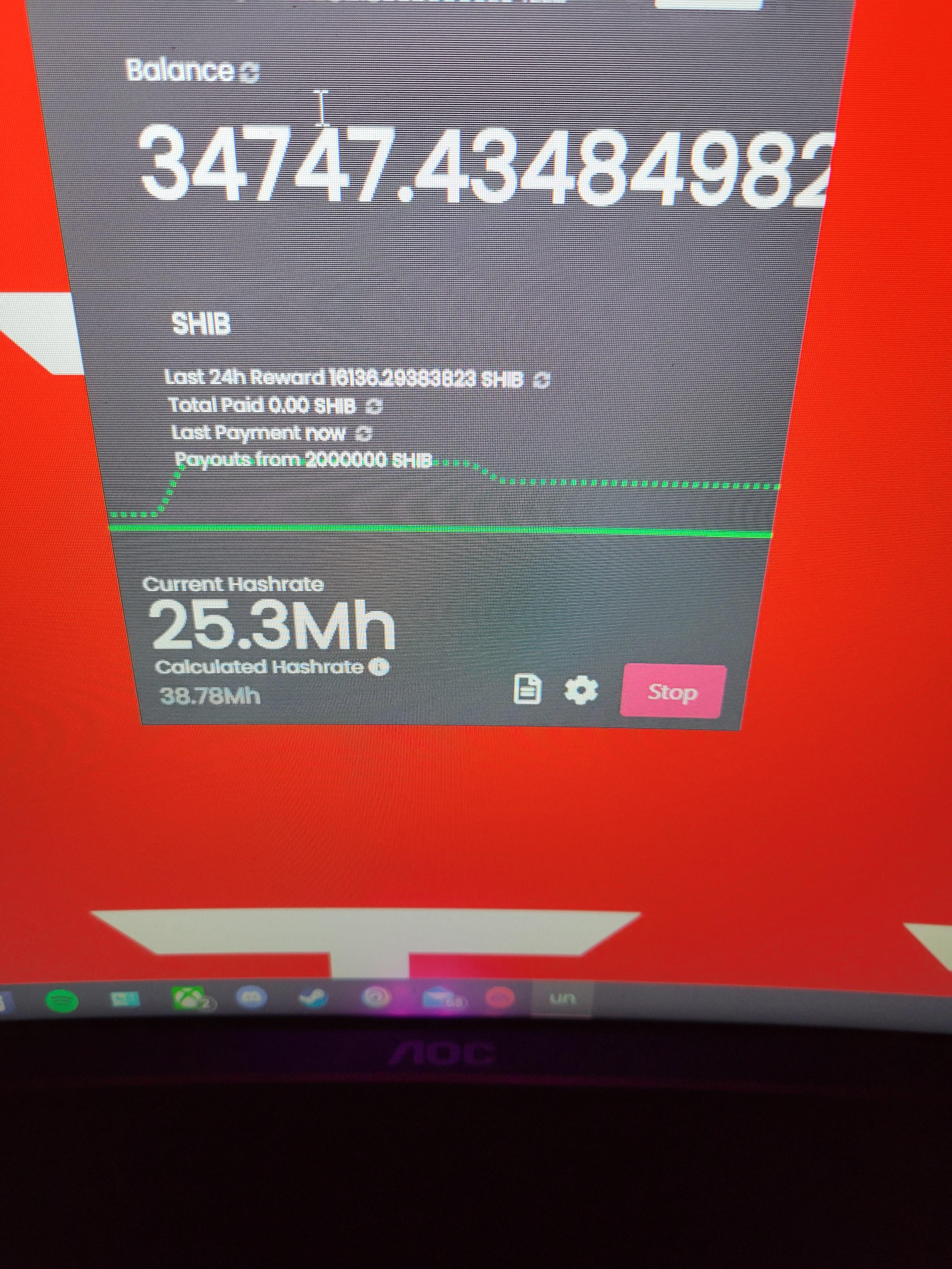 "full" day of mining basically my windows firewall would disable it occasionally untill i Had ...