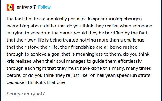fun fact kris deltarune is a speedrunner | Scrolller