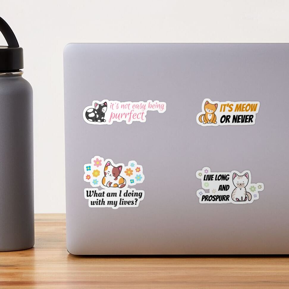 Funny cat puns sticker pack | Scrolller