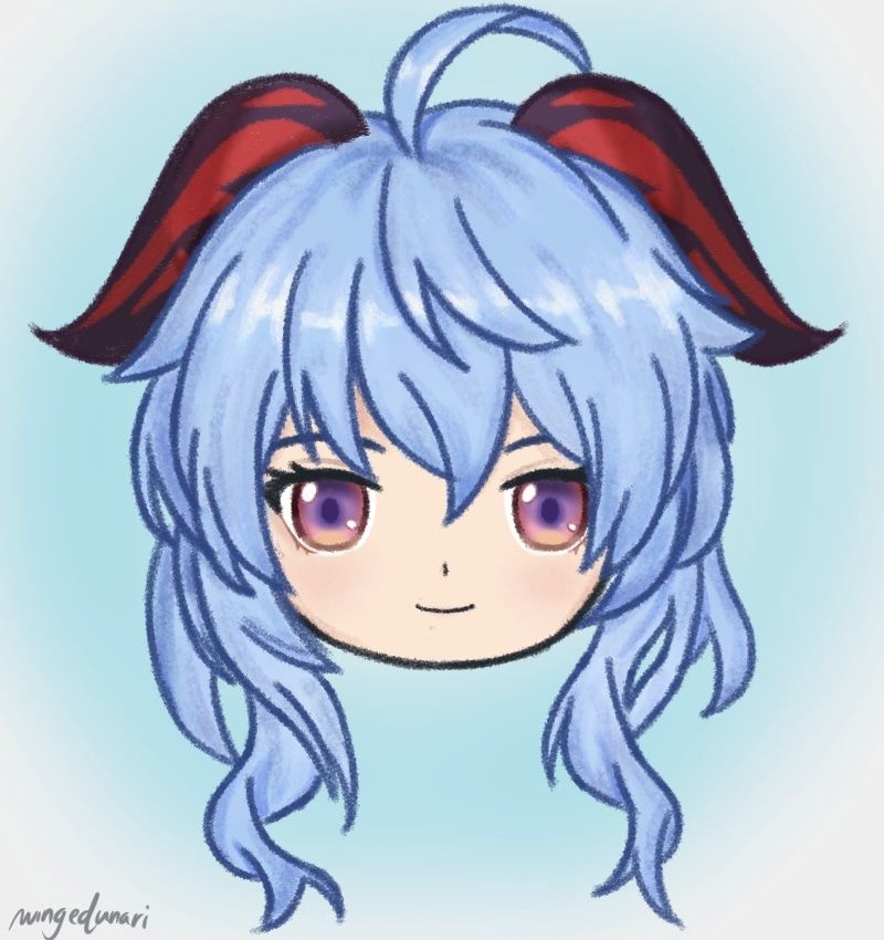 Ganyu~ (slowly adding more chibi heads to my collection wheeee) | Scrolller