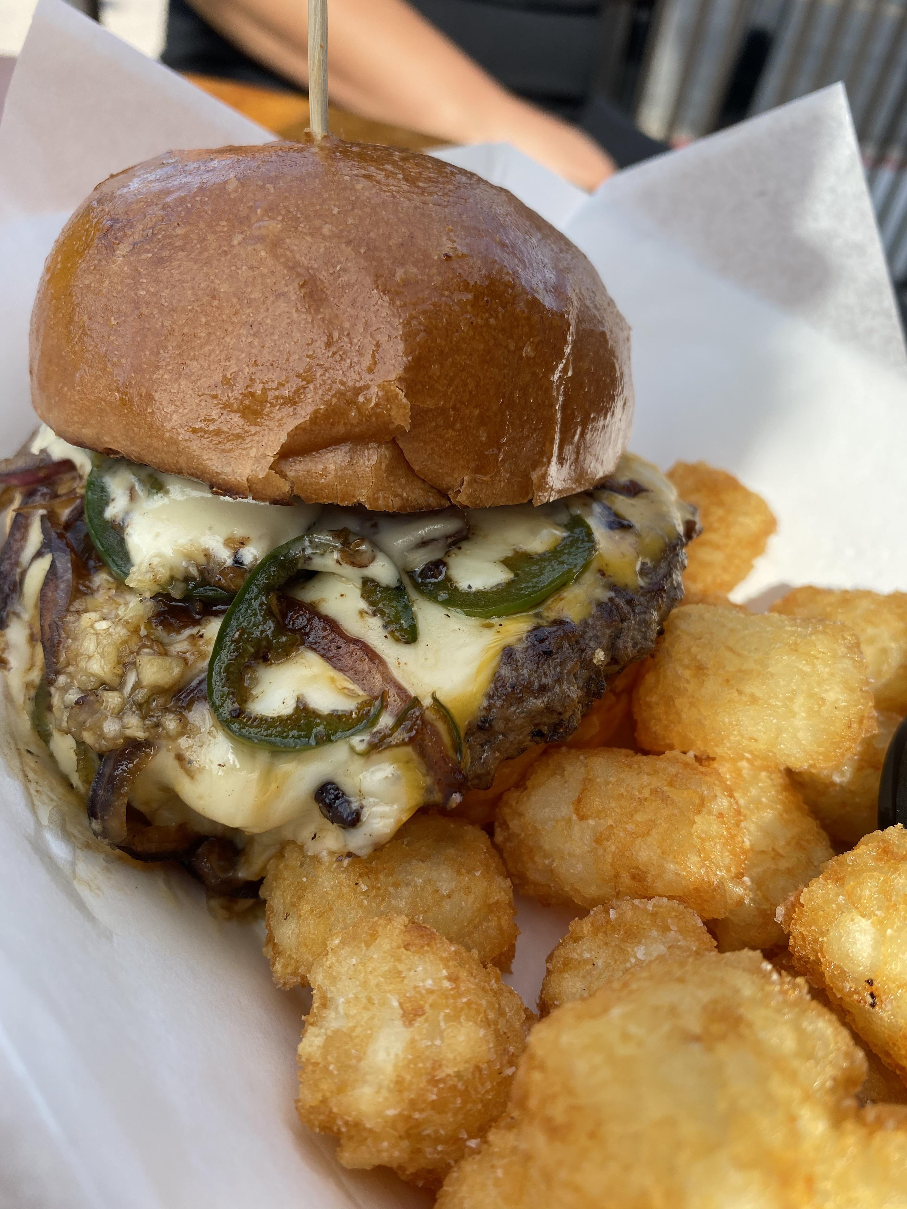 Garlic jalapeño burger from Burnin Daylight brewery | Scrolller