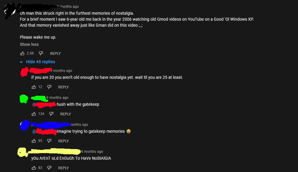 Gatekeeping nostalgia.... bruh | Scrolller