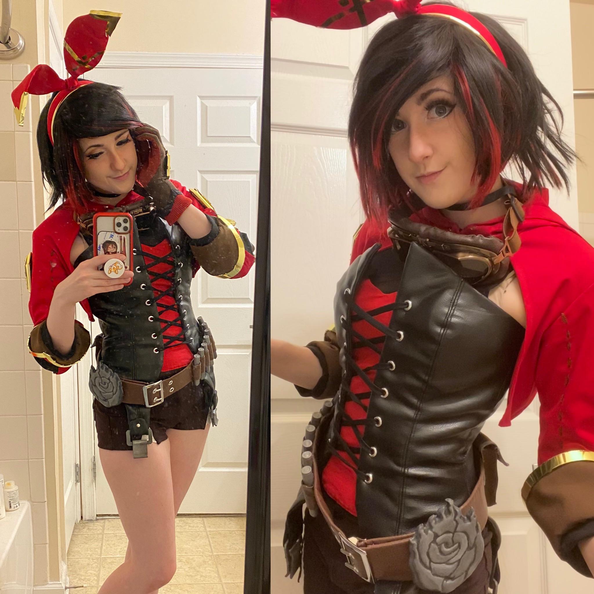 Genshin x RWBY Amber Ruby Rose Cosplay | Scrolller