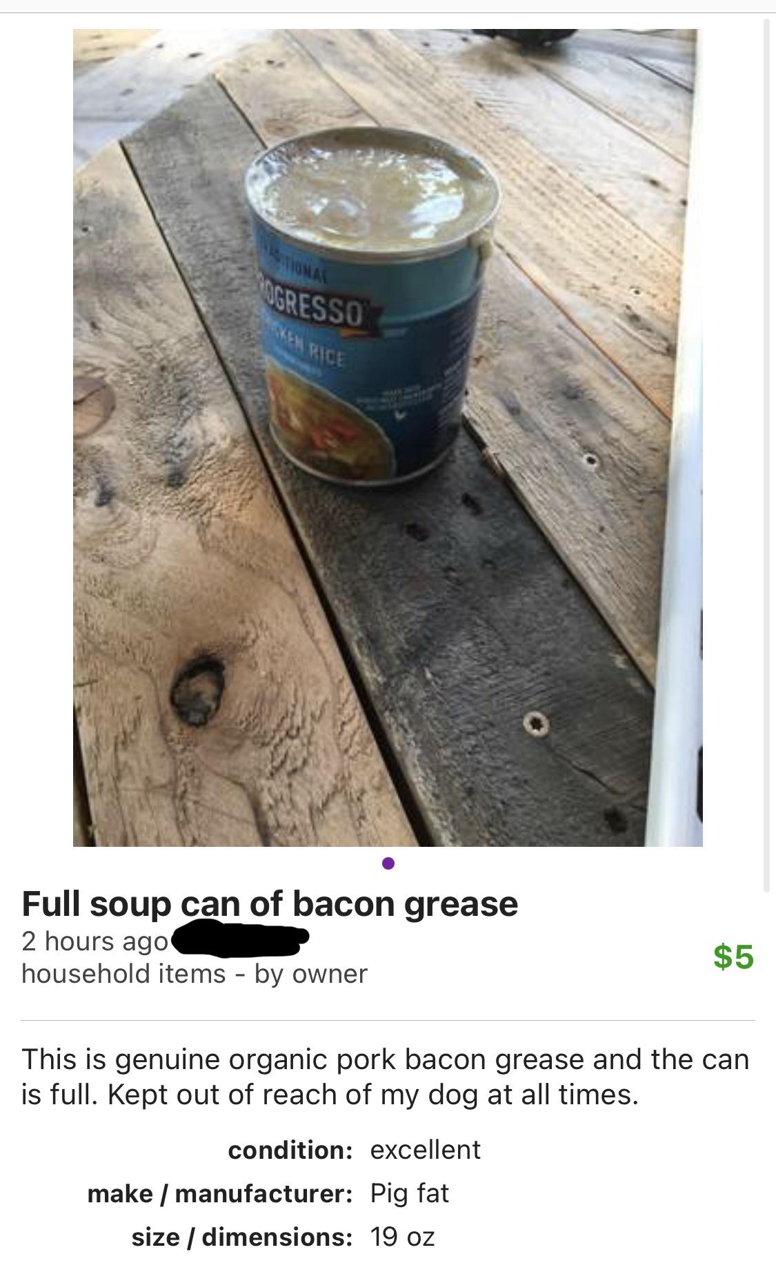 Genuine Bacon Grease! | Scrolller