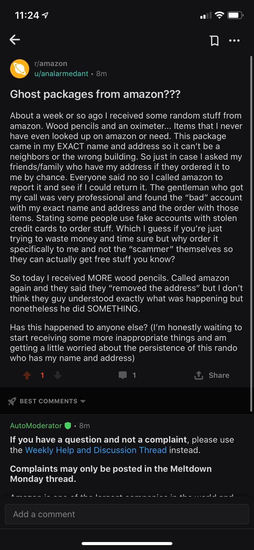 Ghost packages from rando | Scrolller