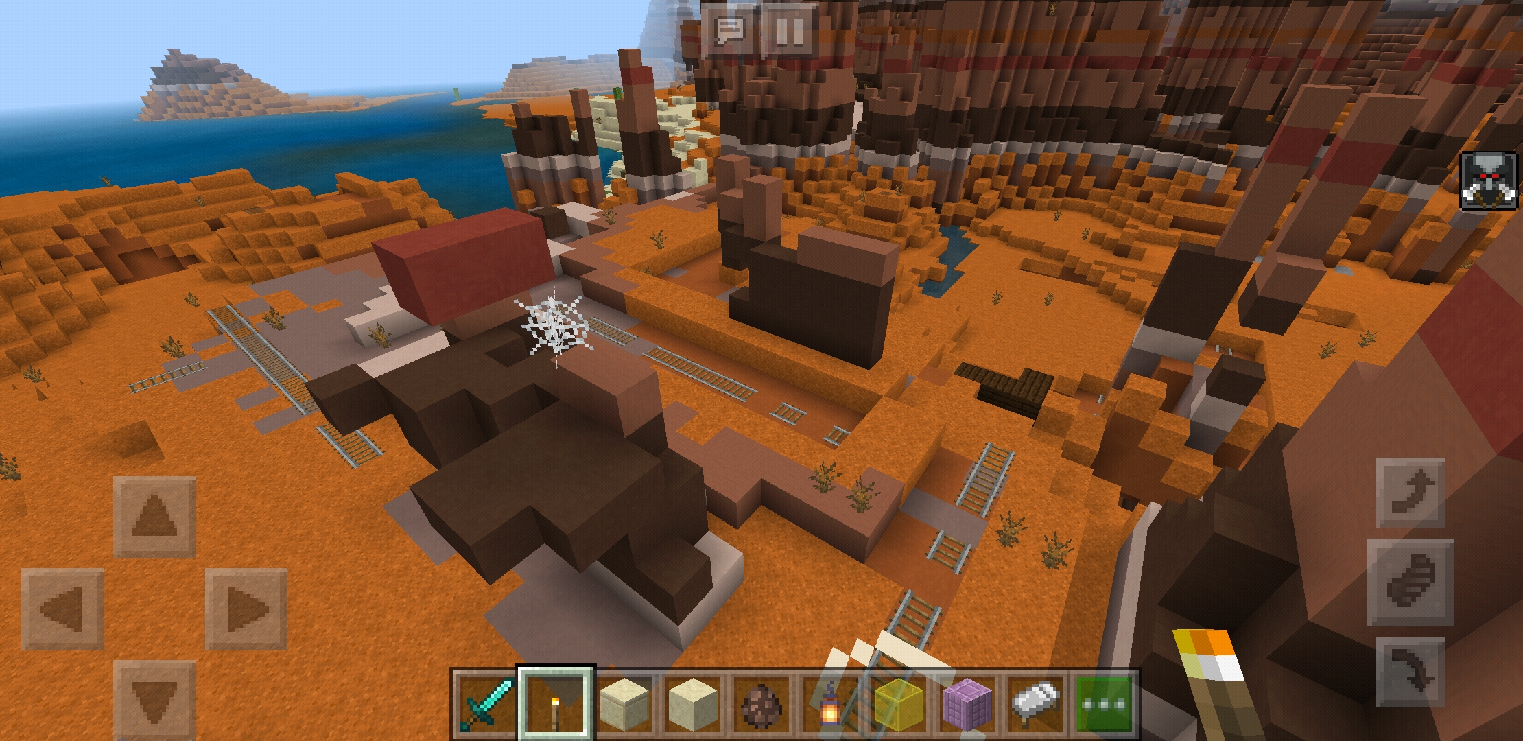 Giant mesa biome with mineshaft on surface | Scrolller